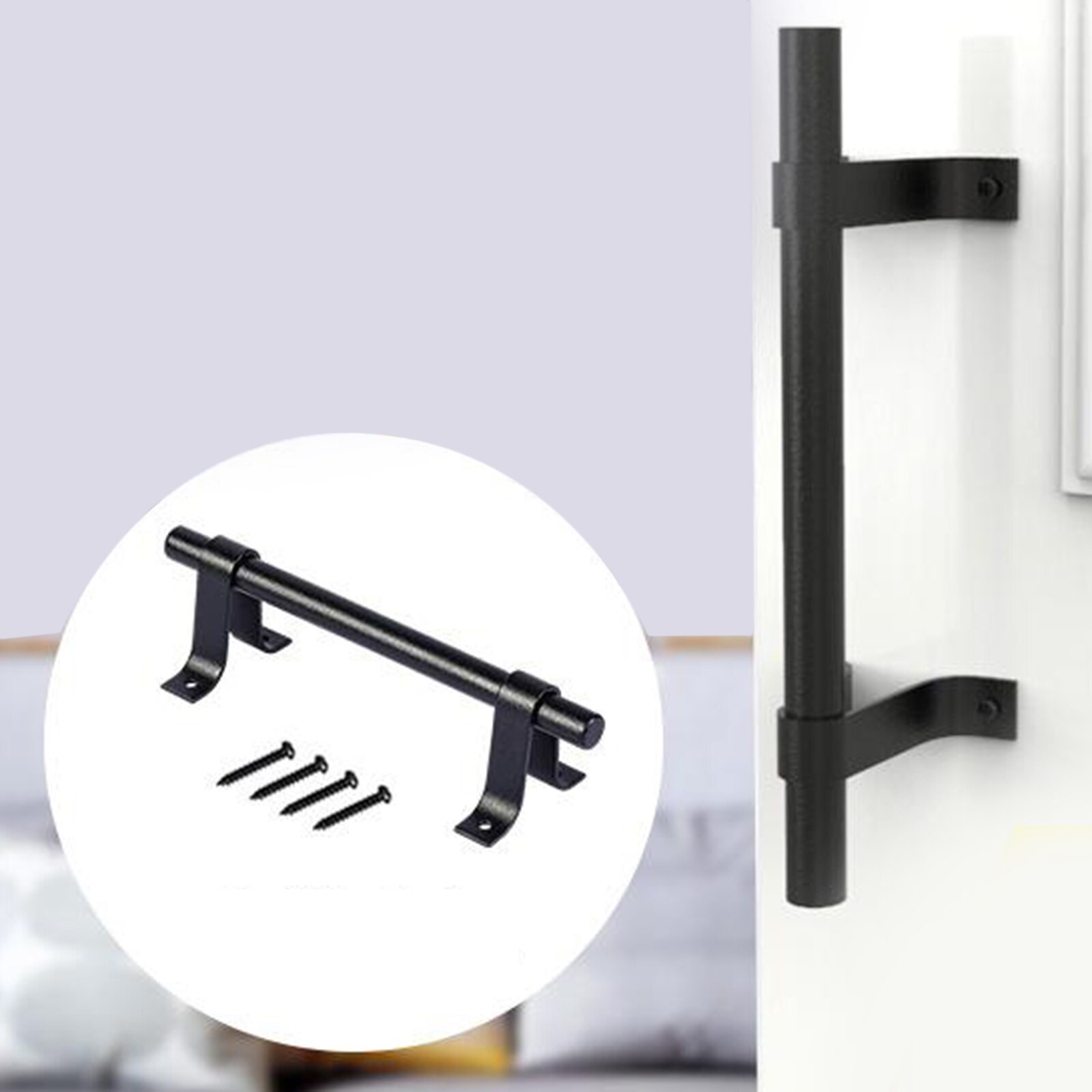 Brushed Black Steel Straight Cupboard Handles Knob... – Grandado