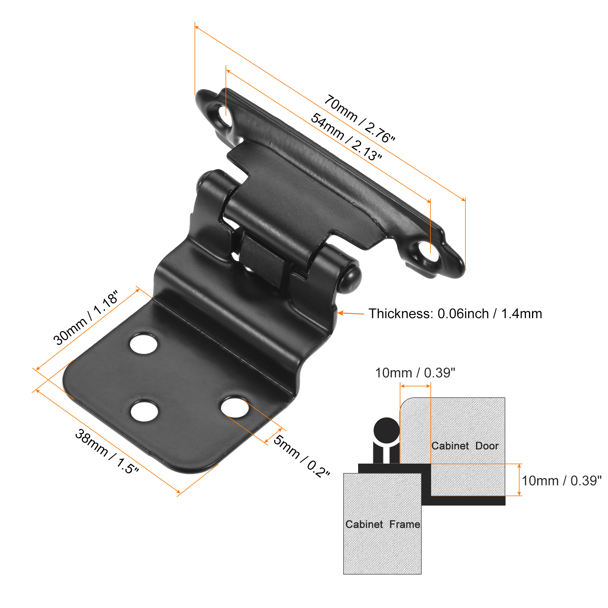 Uxcell 3/8 Inch Inzet Kabinet Scharnieren Zelfslui... – Vicedeal