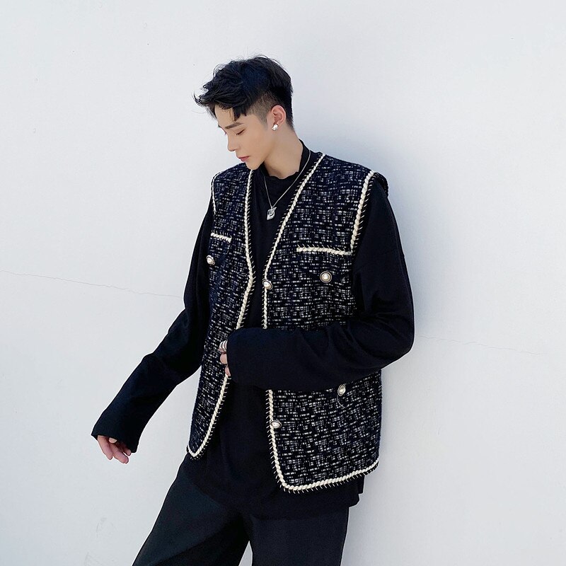 Mannen Vintage Rand Toevallige Losse Vest Jas Mann... – Grandado