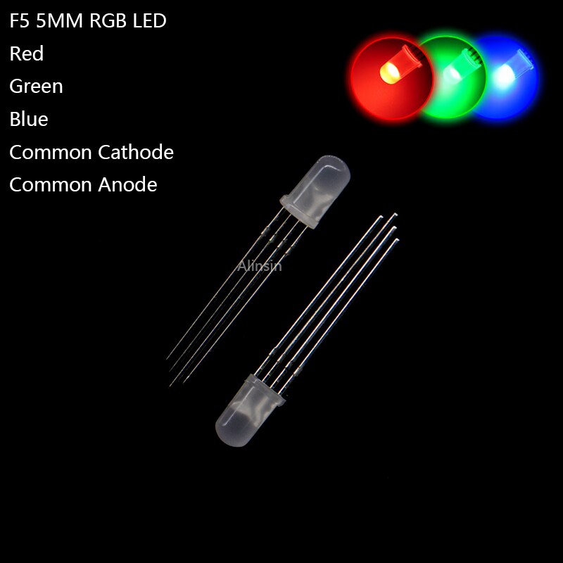 20Pcs 5Mm Rgb Rood Blauw Groen Led Gemeenschappeli... – Vicedeal