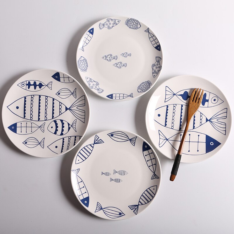 jingdezhen Cartoon fish Ceramic Plate Dish 8 inche... – Vicedeal