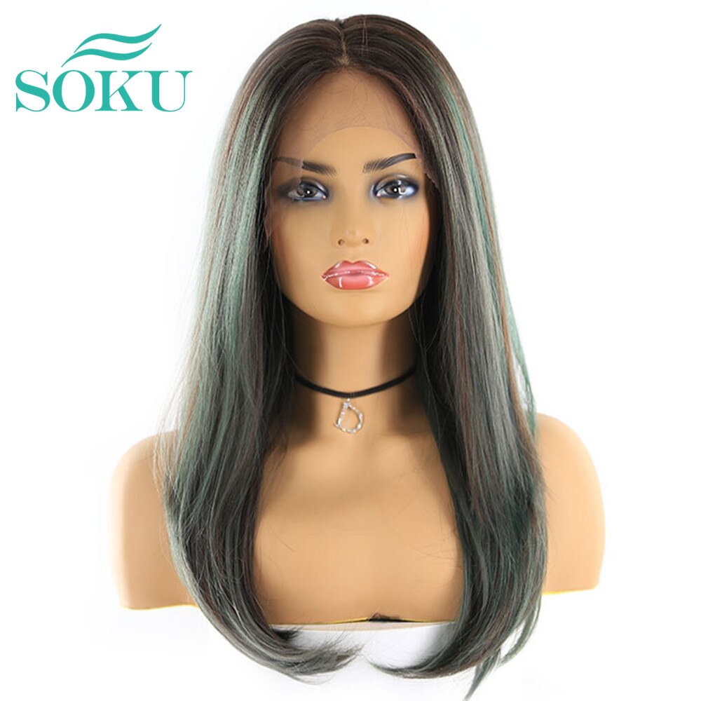 SOKU Omber Purple Blue Green Synthetic Lace Front ... – Grandado
