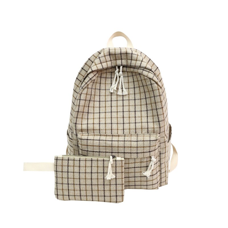 Plaid Pattern Women Backpack School Bag For Teenag... – Grandado