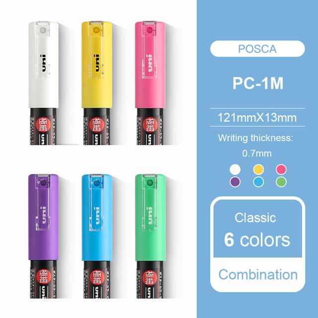 Uni Posca Marker Pen PC-1M PC-3M PC-5M Set Pop Pos... – Grandado
