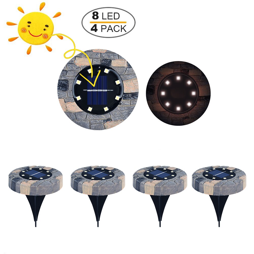 4 Pcs Solar LED Garten licht IP68 Wasserdichte Bod... – Vicedeal