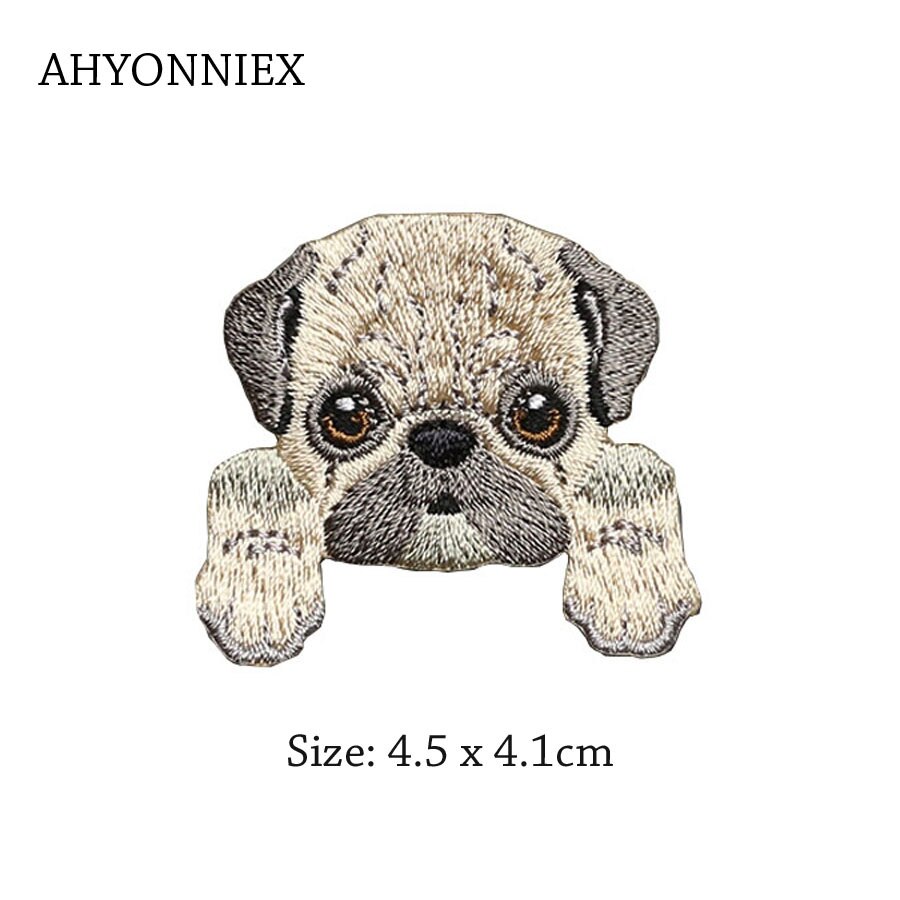 1 Piece Pug Dog Patches for Clothing Iron on Embro... – Grandado