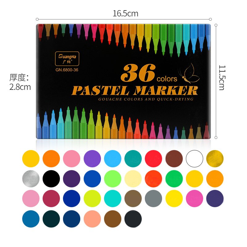 Haile 36 Color Acrylic Pastel Paint Pen Highlighte... – Vicedeal