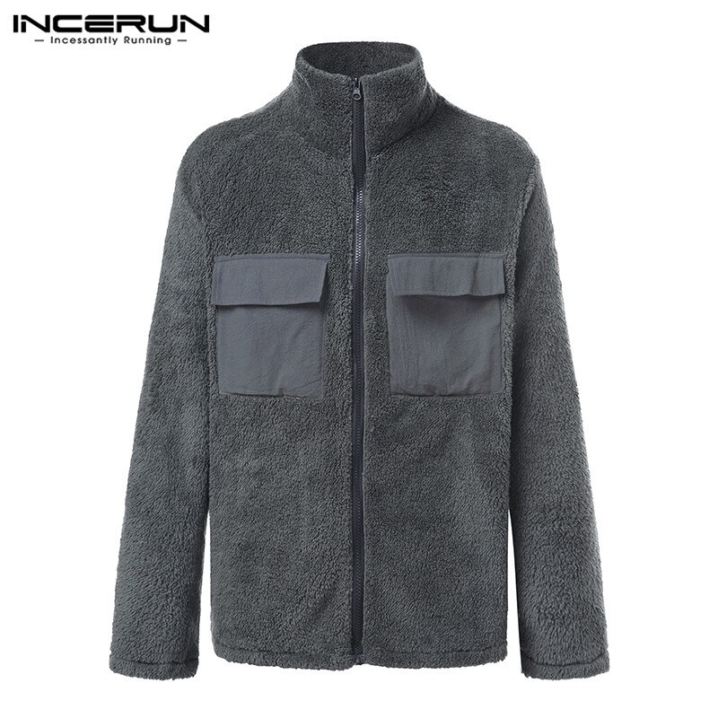 Autumn Winter INCERUN Men Warm Jackets Social Lape... – Grandado