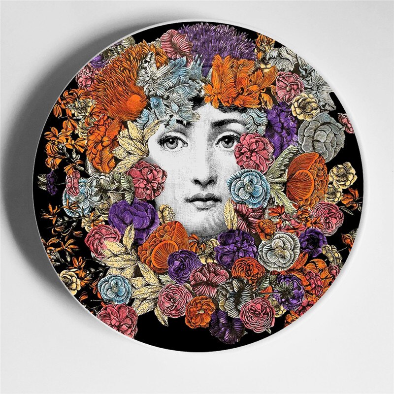 Wall Hanging Plates Multi-color Illustration Artis... – Grandado