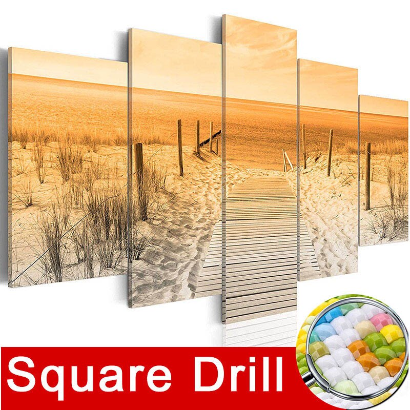 HOMFUN 5pcs Full Square/Round Drill 5D DIY Diamond... – Grandado