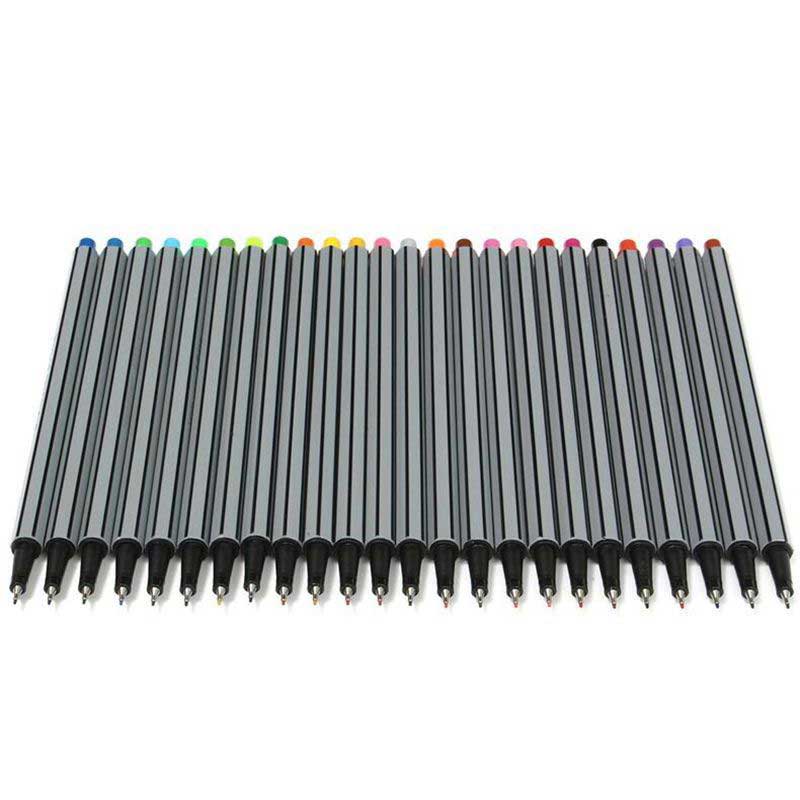 24 Fineliner Color Pen Set Fine Line Colored Sketc... – Grandado