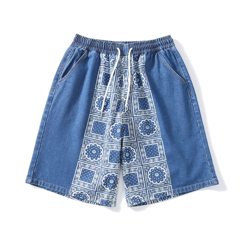 Dark Icoon Bandana Patchwork Mannen Shorts Elastis... – Vicedeal