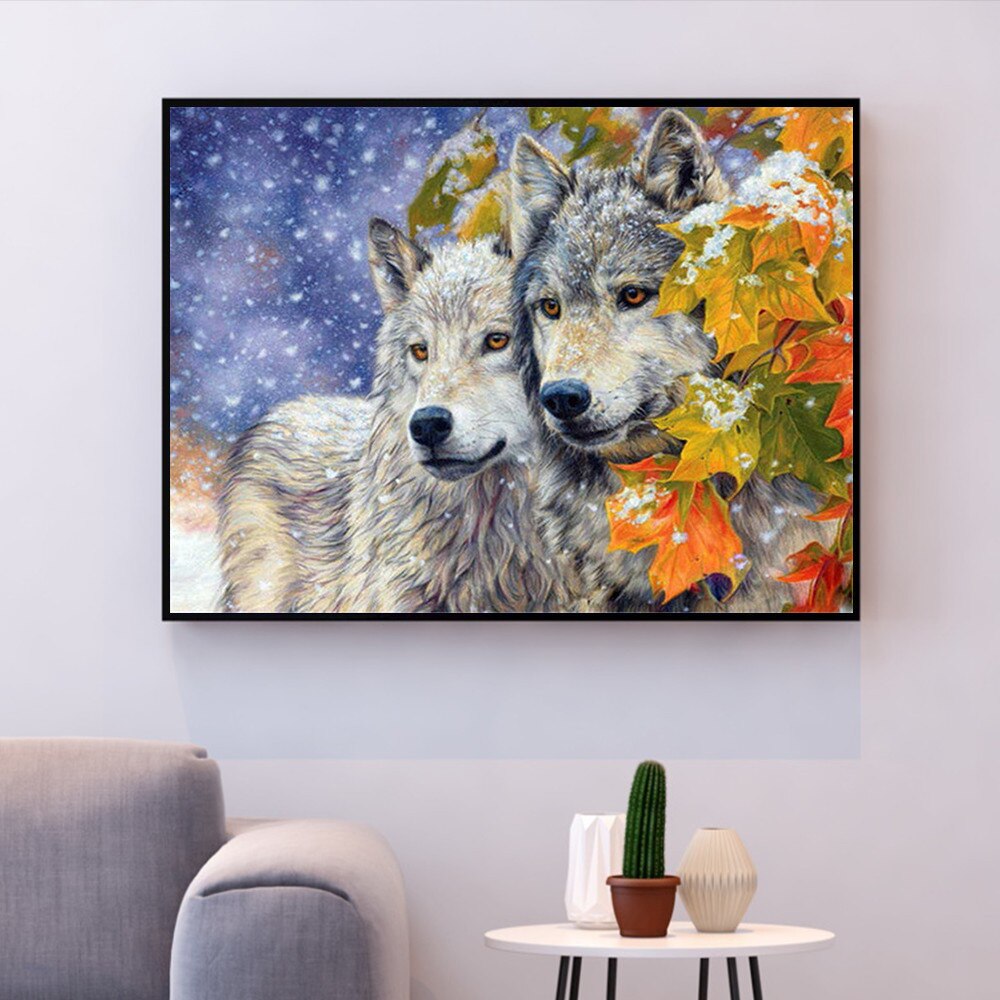 HUACAN Oil Painting By Numbers Wolf Kits Drawing C... – Grandado