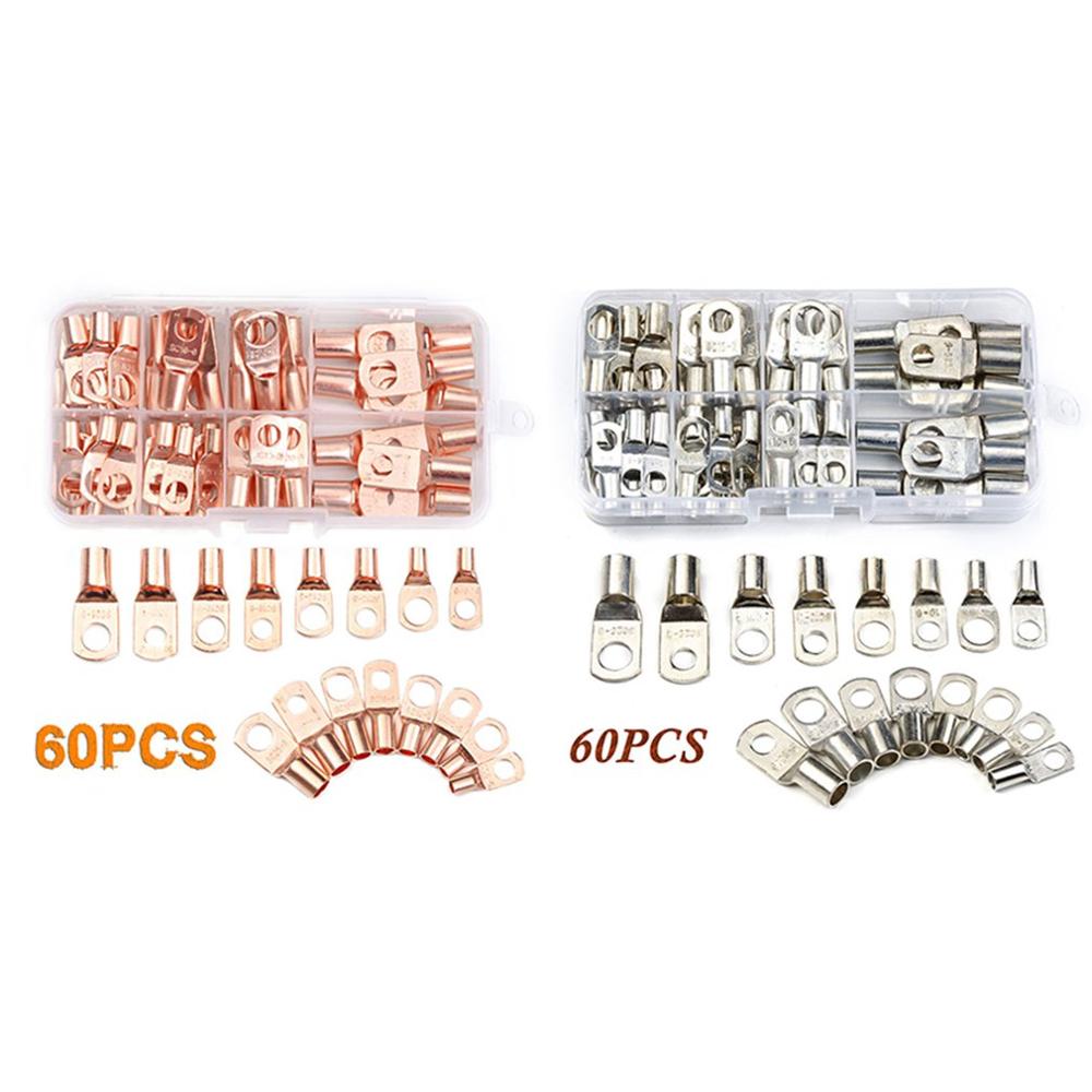 60 Pcs Sc Bare Terminals Lug Tinned Copper Tube Lu... – Grandado