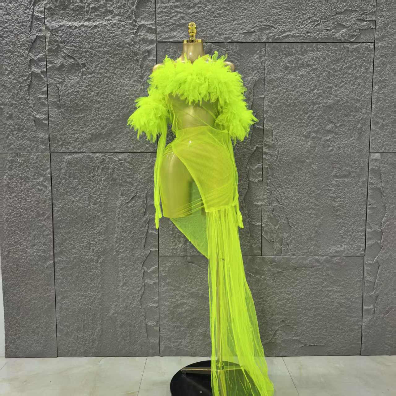 Mesh Ruffles Sexy See Through Bodycon Mini Dress G... – Vicedeal