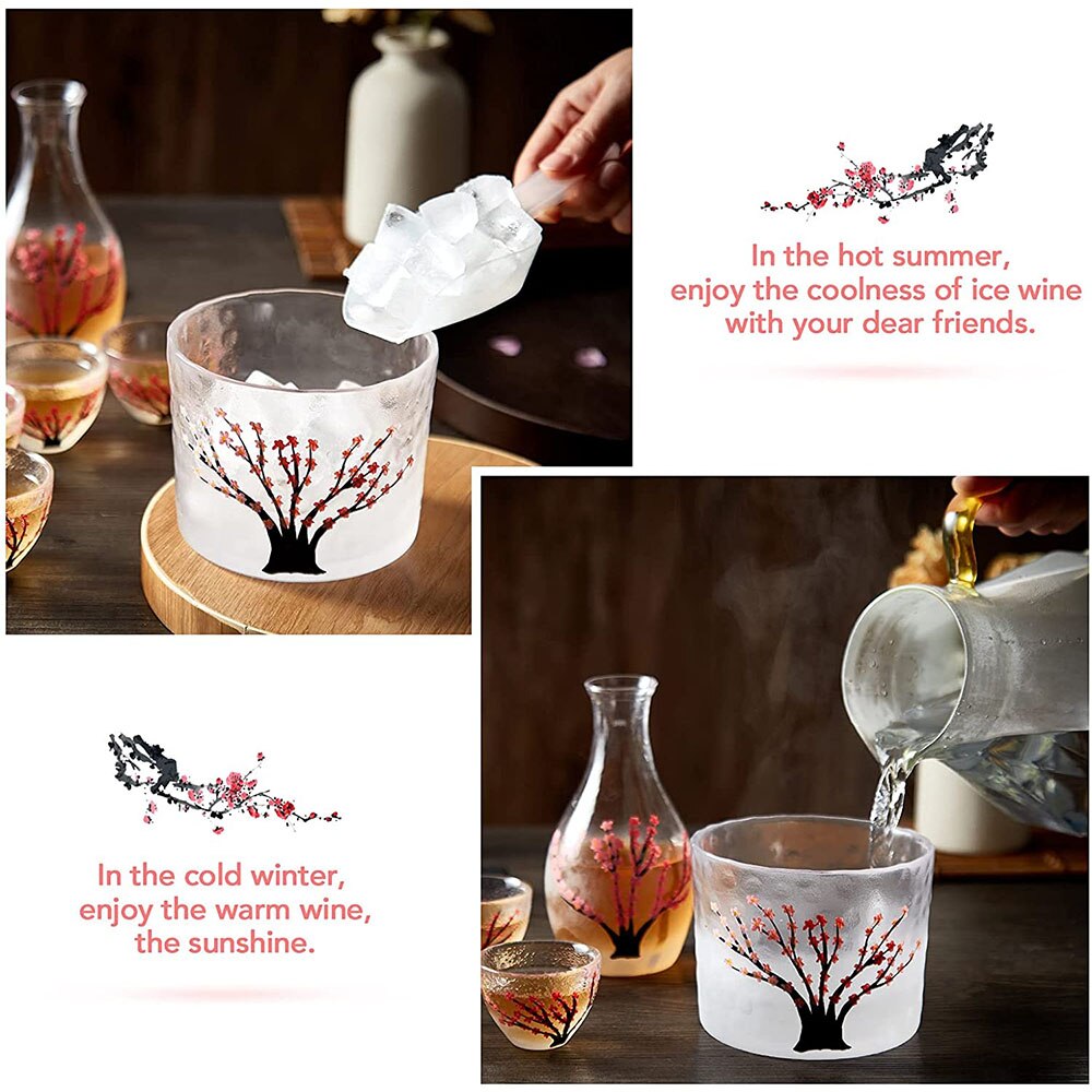 6 pcs Japanese Sake Set for 4 Cold/Warm Sake Caraf... – Vicedeal