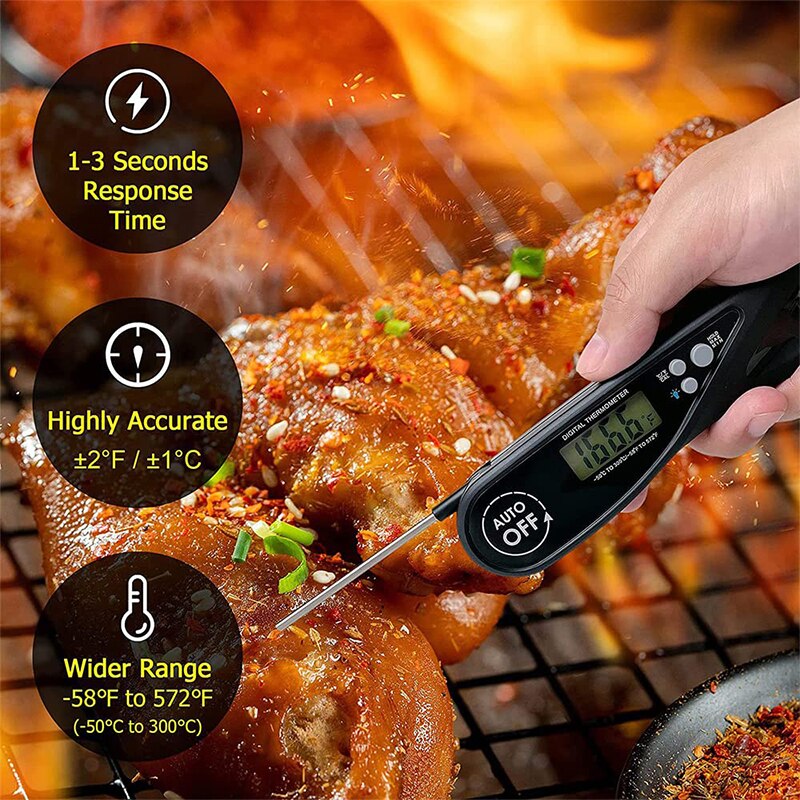 Folding Digital Kitchen Food Thermometer Meat Wate... – Grandado