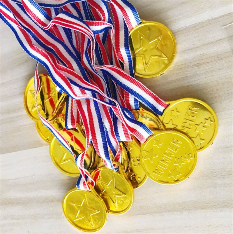 Gold Plastic star Winner Medal Sports Party Prize ... – Grandado