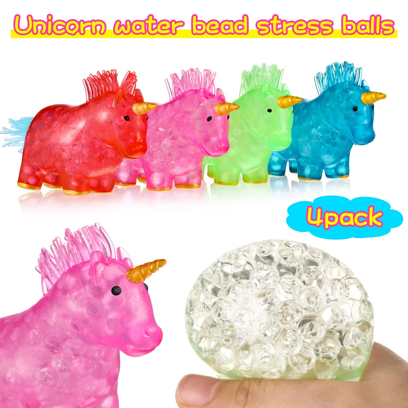 Unicorn Squishy Stress Balls Gel Beads Balls Insid... – Vicedeal