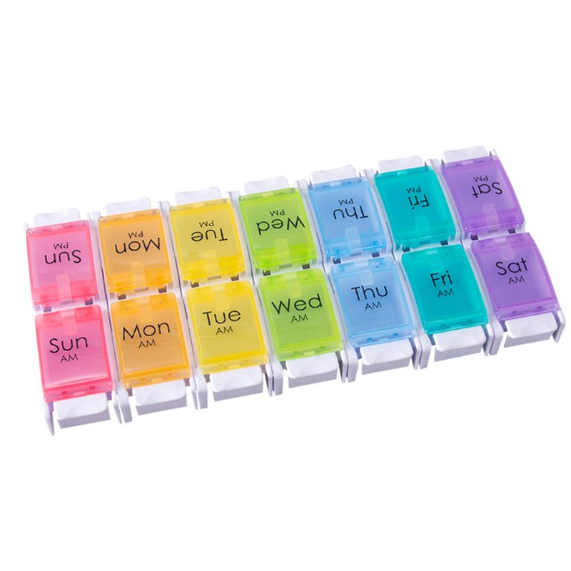 7 Day Tablet Pill Box Holder 14 Grids Weekly Medic... – Grandado