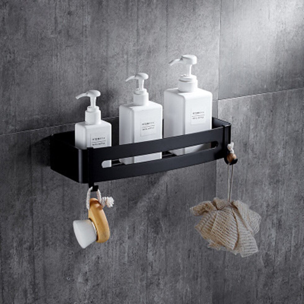 Black Square Shower Caddy Bathroom Corner Shelves ... – Grandado