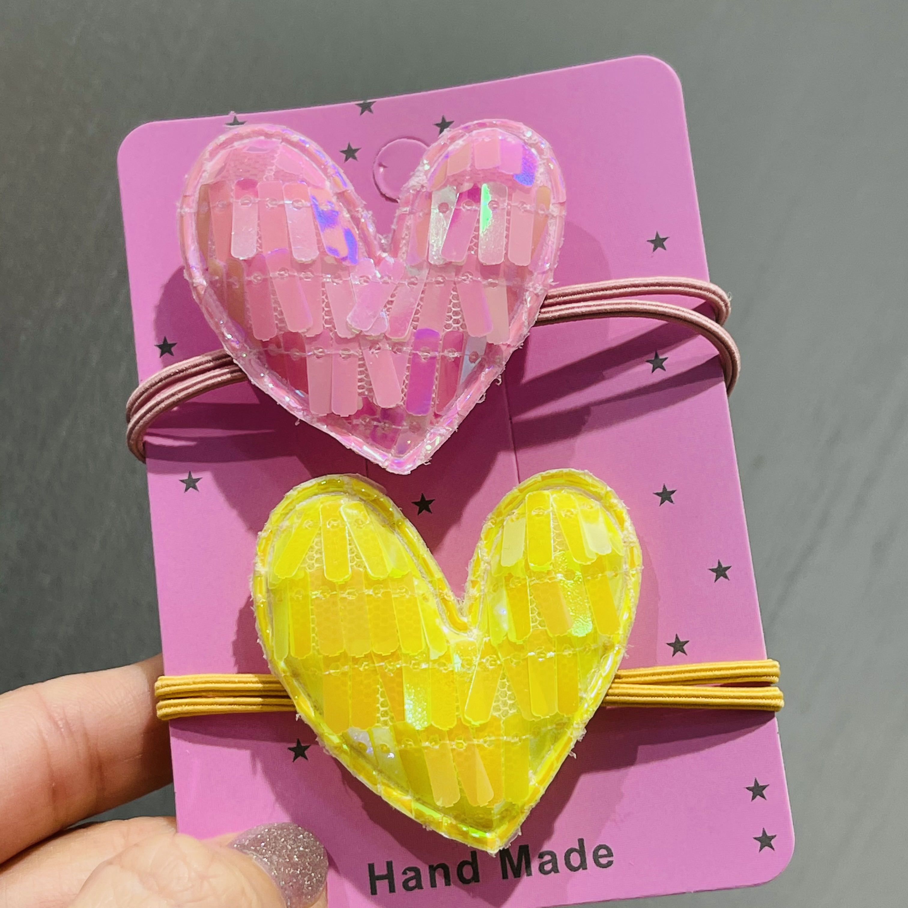 2Pcs Children Heart-shaped Hair Band Popular Flipp... – Grandado