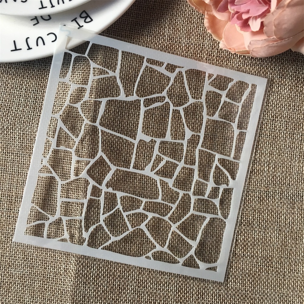 13cm Geometry Grid DIY Craft Layering Stencils Wal... – Vicedeal