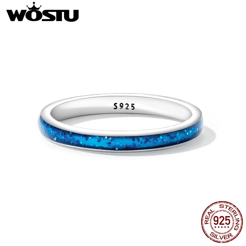 Wostu 925 Sterling Sliver Eenvoudige Klein Blauw R... – Grandado