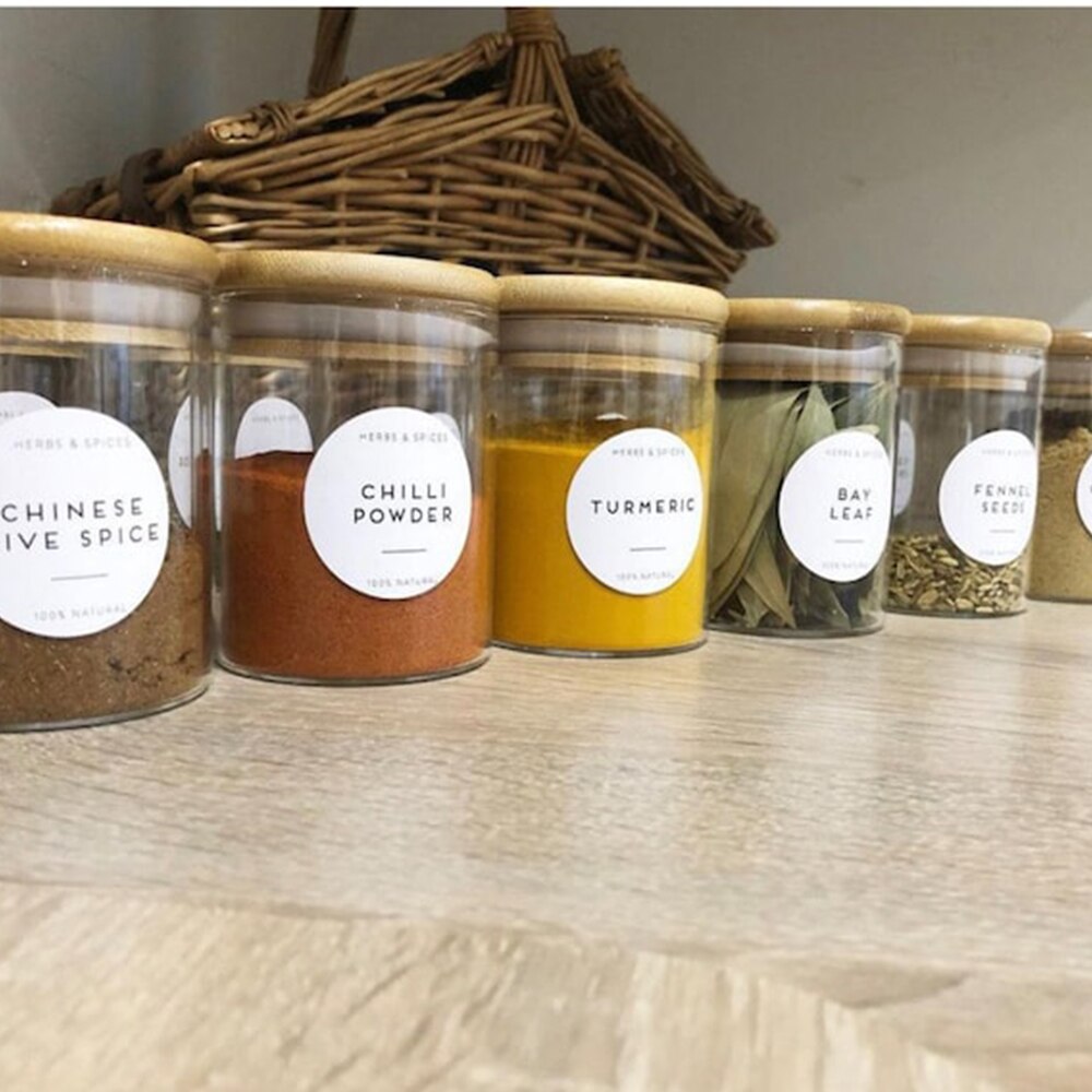 Round Pantry Labels Basic, Gluten Free, Herbs, Spi... – Vicedeal