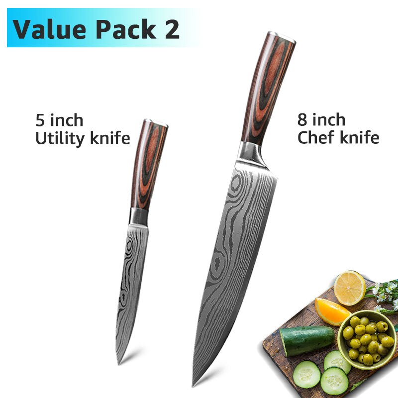 Messer Set Beruf Koch Messer 7CR17 440C High Carbo... – Vicedeal