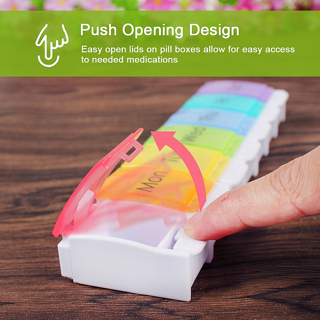 Pill Box BPA Free Weekly Pill Box Organizer Portab... – Grandado