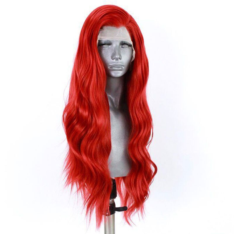 Bombshell Fire Red Loose Water Wave Synthetic Hair... – Grandado