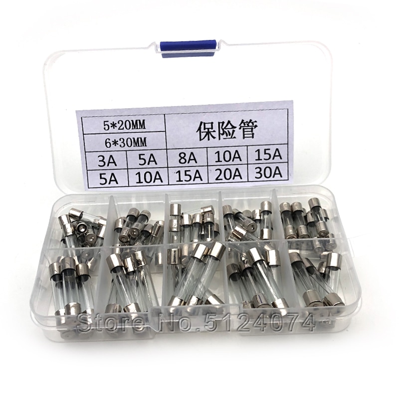 Tube à fusible en verre 250V, lot de 75 pièces, 5x... – Grandado