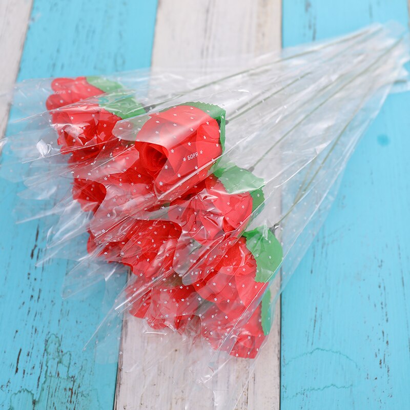 10 Stks/partij Rode Roos Bloem Kunstbloemen Bruid ... – Vicedeal