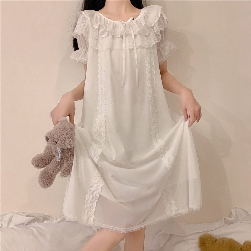 Vintage Women's Sleepwear Princess Dress Mesh ... – Grandado