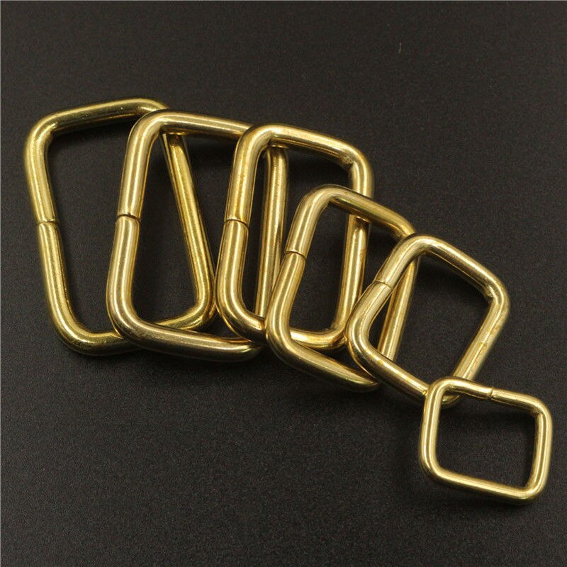 Brass metal wire formed rectangle ring buckle loop... – Grandado
