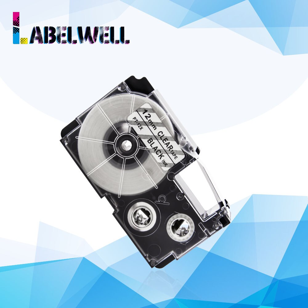 Labelwell 1PCS 12mm Black on Clear XR-12X label ta... – Grandado