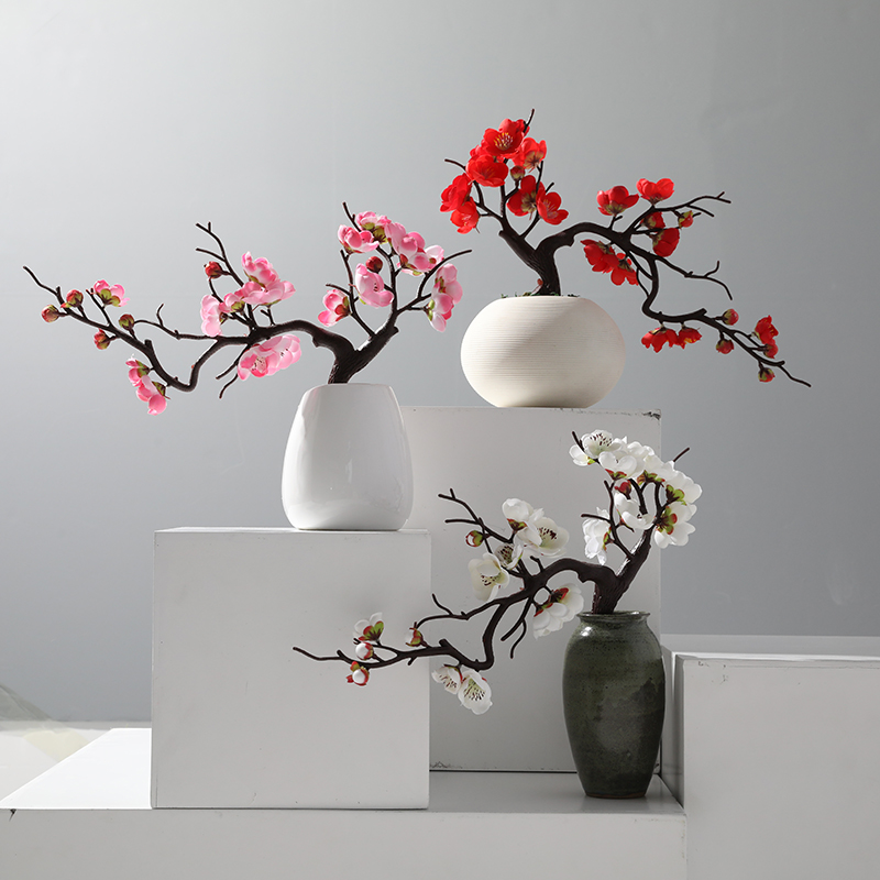 1pcs Red Plum Blossom Branches Artificial Flowers ... – Grandado