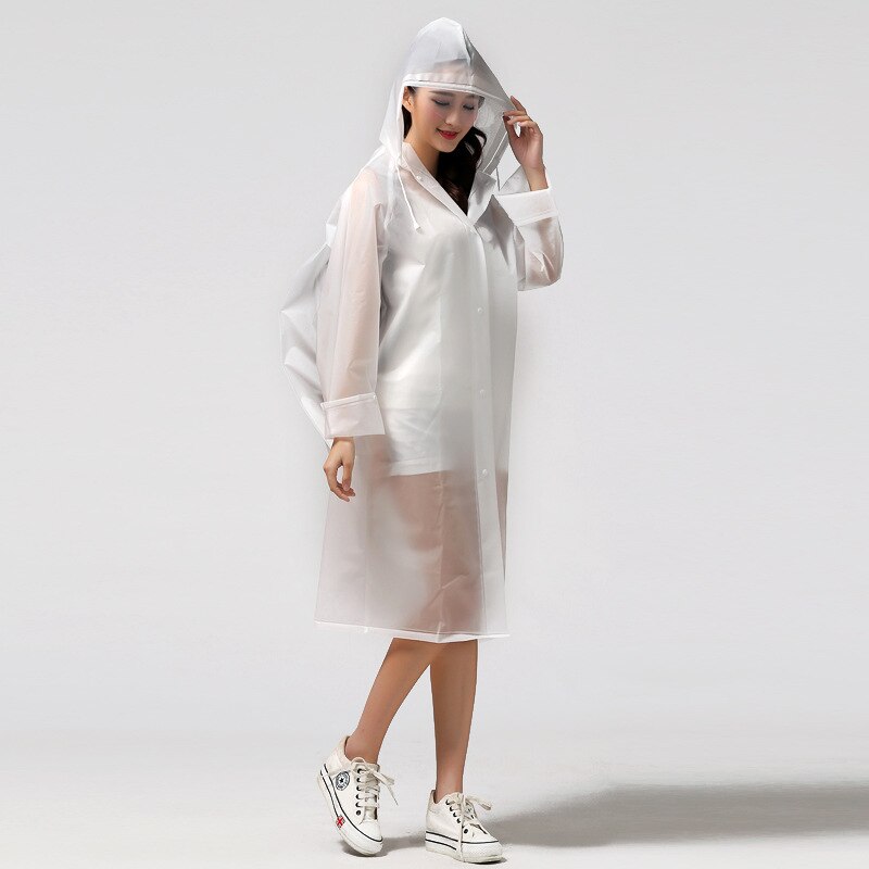 EVA transparent waterproof women raincoat poncho w... – Grandado