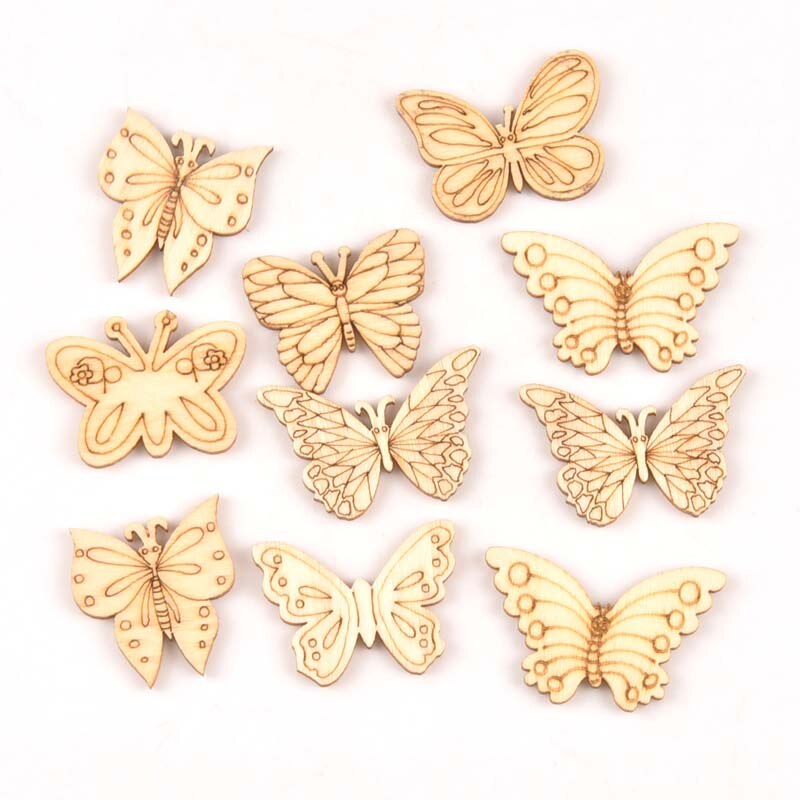 20Pcs/Pack Butterfly pattern Wooden Craft Scrapboo... – Vicedeal