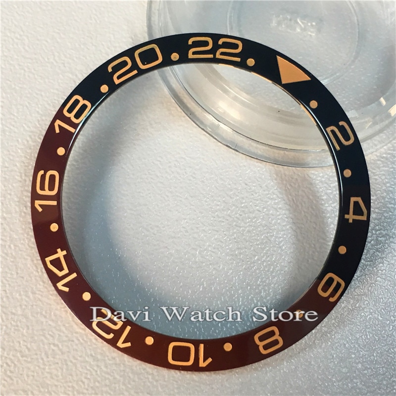 38mm Black/Brown Ceramic Watch Bezel fit GMT Autom... – Grandado