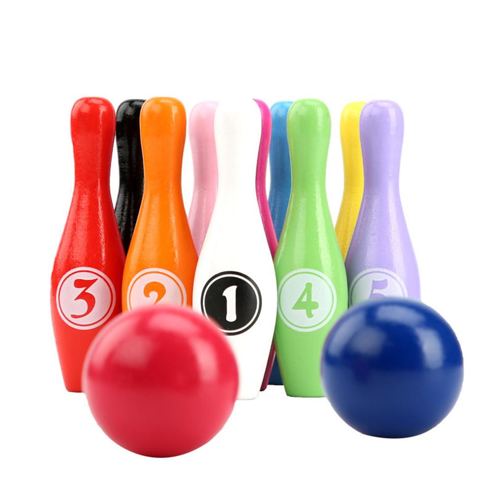 Wooden Colorful Number Bowling Ball Pin Set Sport ... – Grandado