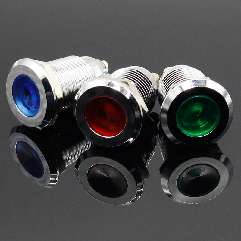 LED Metal Indicator light 12mm waterproof Signal l... – Vicedeal
