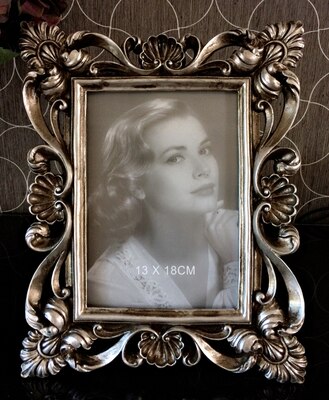 baroque resin photo frame embossed bright gold roy... – Grandado