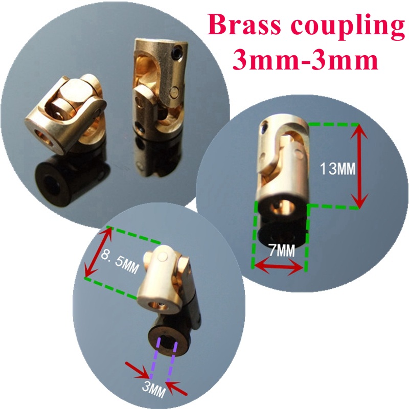 1pc 3-3mm Messing kruiskoppeling koppeling – Vicedeal