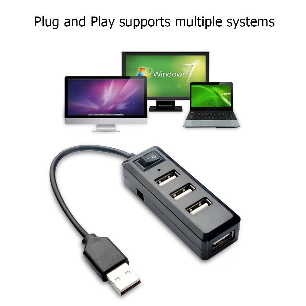 4 portar usb 2.0 hub dator multi usb förlängningsa... – Grandado