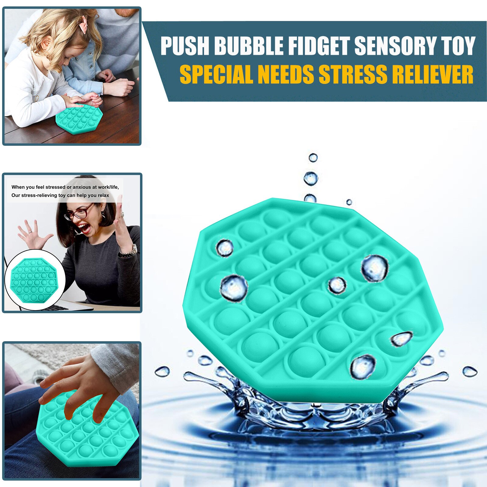 Push Bubble Fidget Sensory Reliever Toy Unisex Adu... – Grandado
