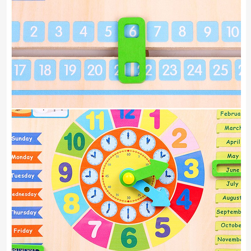 1pc Multi-functional Kids Wooden Clock Hanging Boa... – Grandado