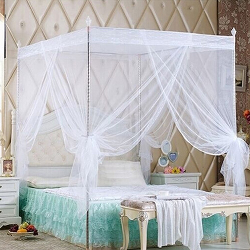 Four Corner Post Student Canopy Mosquito Net No Fr... – Vicedeal