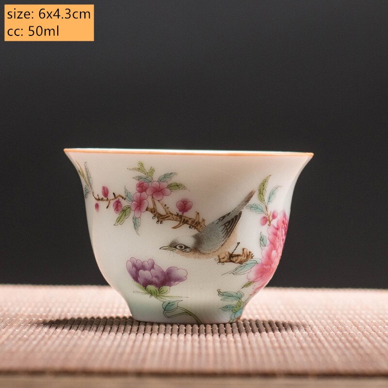 Chinese Enamel Color Teacup Handmade Ceramic Tea C... – Grandado